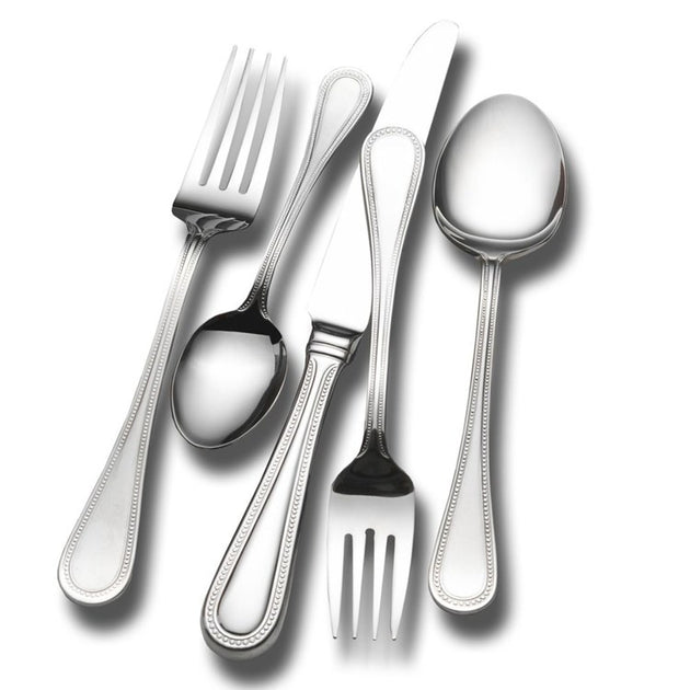 Continental Bead 65-Piece Stainless Steel Flatware Set, Service for 12 ...