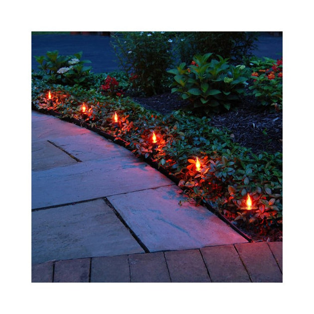 Electric Pathway Lights with 10 Flickering Orange Bulbs | Riverbend Home