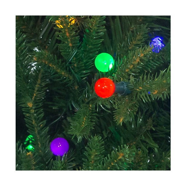 5' Pre-Lit Artificial Timberland Tree with Multi-Color LED G15 Lights ...