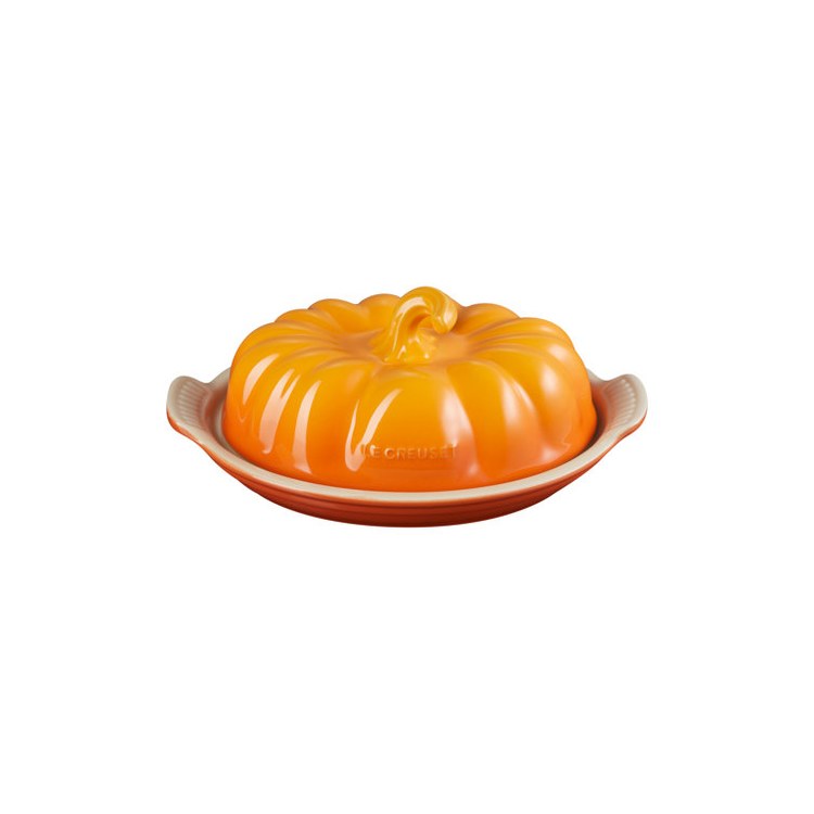 Pumpkin Stoneware Covered Butter Dish - Persimmon | Riverbend Home