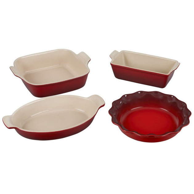 Heritage Four-Piece Bakeware Essentials Set - Cerise | Riverbend Home