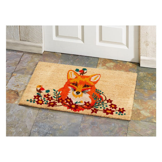 Fox and Birds 18" x 30" Doormat | Riverbend Home