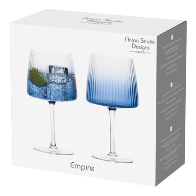 Empire Blue Gin Glasses Set of 2 | Riverbend Home