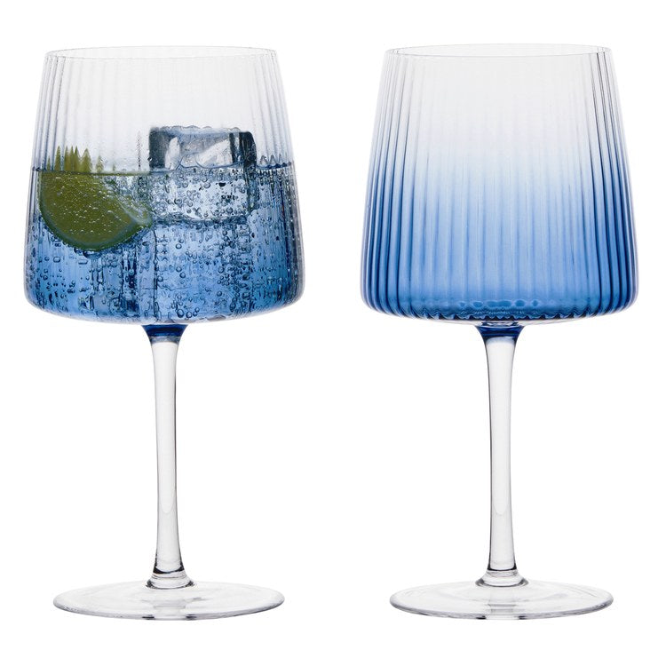 Empire Blue Gin Glasses Set of 2 | Riverbend Home