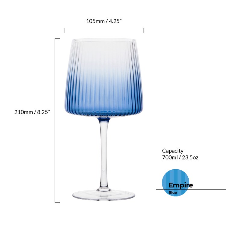 Empire Blue Gin Glasses Set of 2 | Riverbend Home