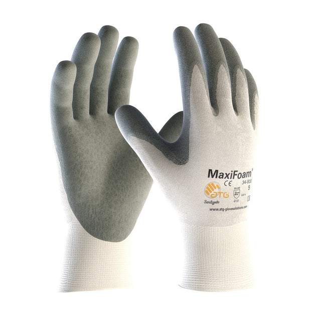 ATG Maxifoam X-Large Nylon Liner W/nitrile Coating Gray/White ...