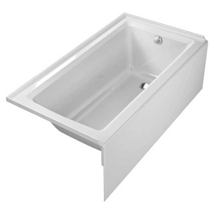 Soaking Tub Architec 60 x 32 Inch Integrated Panel and Flange Right Wh ...