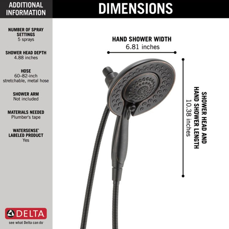 Delta 58569-RB-PK - In2itionUniversal Showering Components Handshower ...