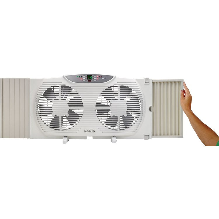 Electrically Reversible Twin Window Fan with Remote Control | Riverbend ...
