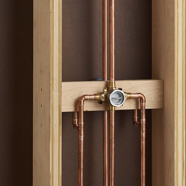 Flash Shower Rough-in Valve with Universal Inlets and Outlets and Scre ...