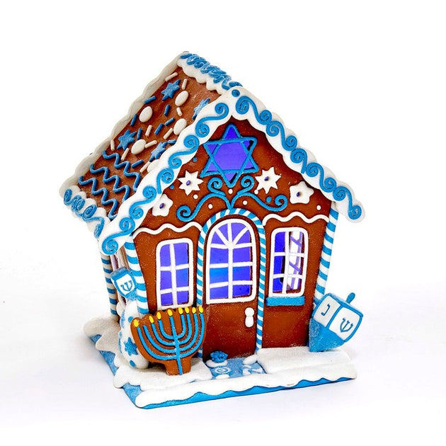 7" LED Hanukkah Gingerbread House Tablepiece | Riverbend Home