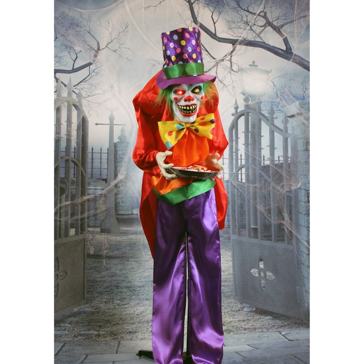 Chuckles the Clown Life-Size Animatronic Poseable Indoor/Outdoor Hallo ...