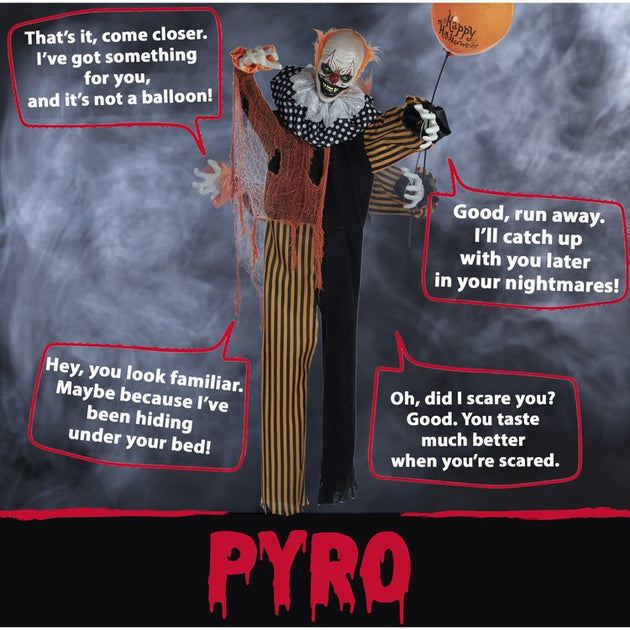 Pyro the Clown Life-Size Animatronic Poseable Indoor/Outdoor Halloween ...