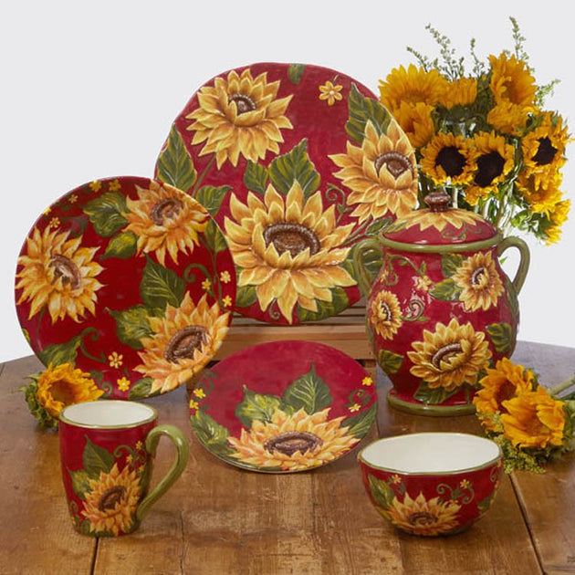 Certified International 22221SET4 - Sunset Sunflower Plate Set ...