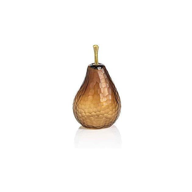 Decorative Amber Glass Pear Sculpture | Riverbend Home