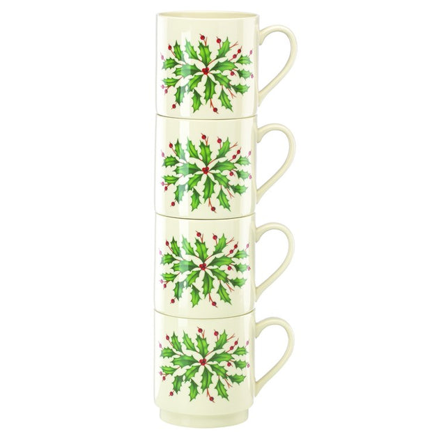 Hosting the Holidays Stackable Mugs Set of 4 - Riverbend Home