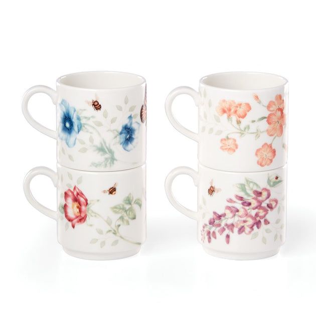 Butterfly Meadow Stacking Mugs Set of 4 | Riverbend Home