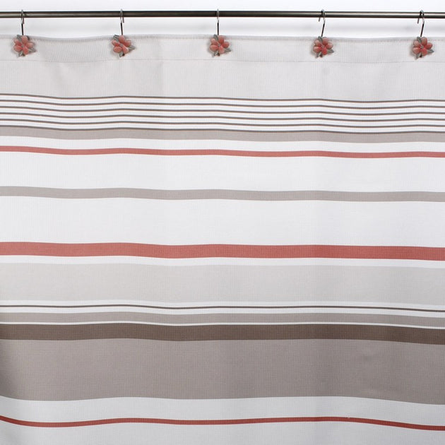 Coral Gardens Shower Curtain Hooks in Coral Pink | Riverbend Home