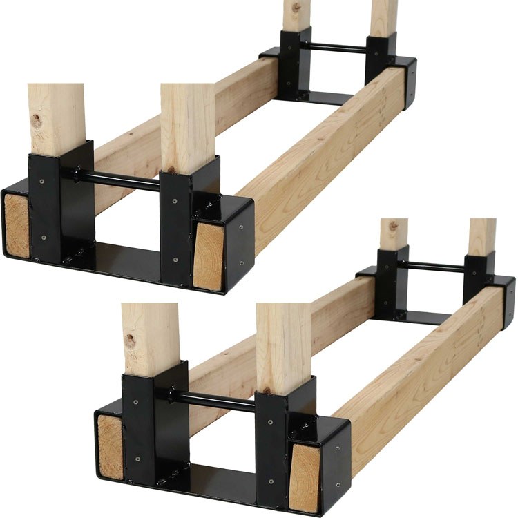 Steel DIY Log Rack Brackets Kit for Adjustable Firewood Holder Set of ...
