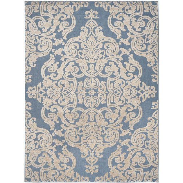 Monroe 8' x 11' 2" Indoor/Outdoor Woven Area Rug - Blue | Riverbend Home